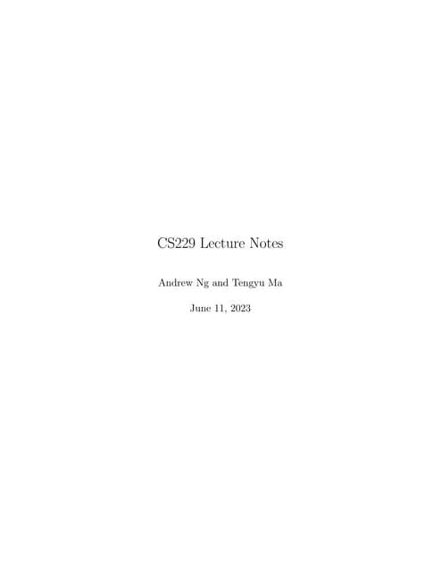 Machine Learning Notes By Andrew Ng And Tengyu Ma Pdf
