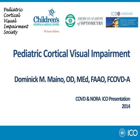 Pediatric Cortical Visual Impairment: NORA-COVD ICO Lecture | PPTX