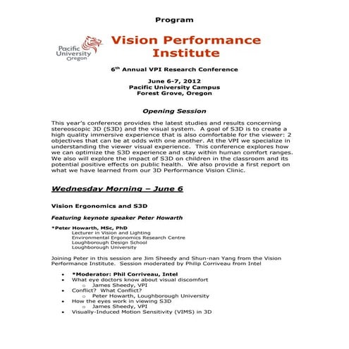 Vision Performance Institute, Where Science Meets the Clinician: The ...