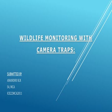 wild life monitoring using camera traps a deep learning model | PPTX