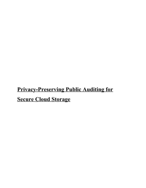 Oruta privacy preserving public auditing | PDF