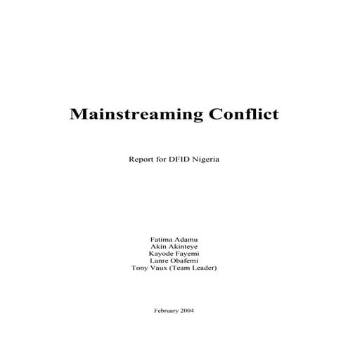Mainstreaming conflict | PDF