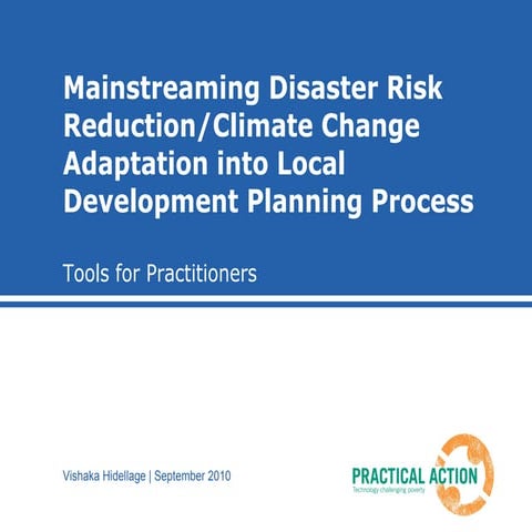 Mainstreaming Disaster Risk Reduction/Climate Change Adaptation into ...