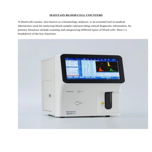 MAINTAIN BLOOD CELL COUNTERS - Laboratory equipment.docx