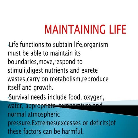 Maintaining life | PPTX
