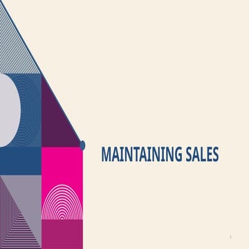 Maintaining Sales - How to Sell Products | PPT