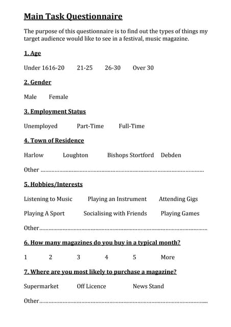 Questionnaire | PPTX