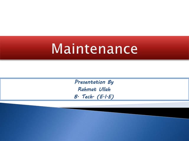 Plant maintenance | PPT
