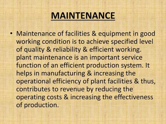 Maintenance Management (presentation) | PPTX | Mechanical and ...