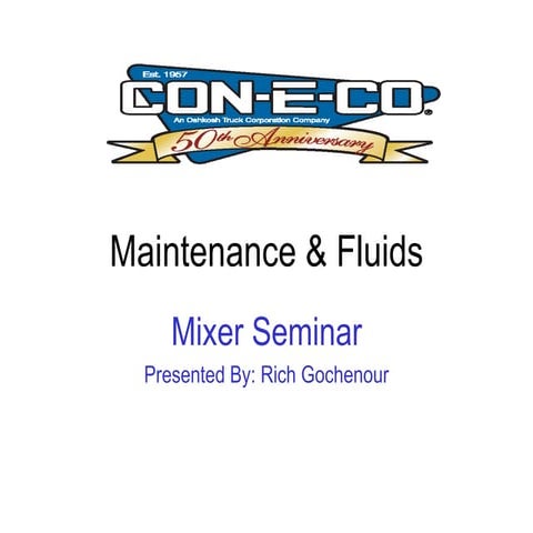 Maintenance and Fluids | PPT