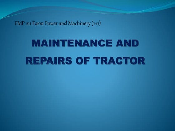 Agricultural Machinery | PPTX