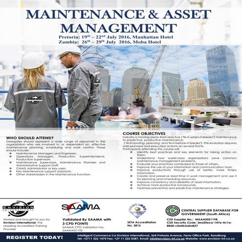 Maintenance & asset management.2016 | Management Consulting Industry ...