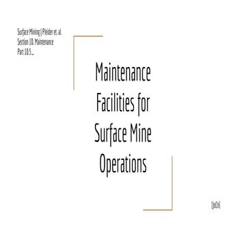 Maintenance facilities for surface mine operations | PDF