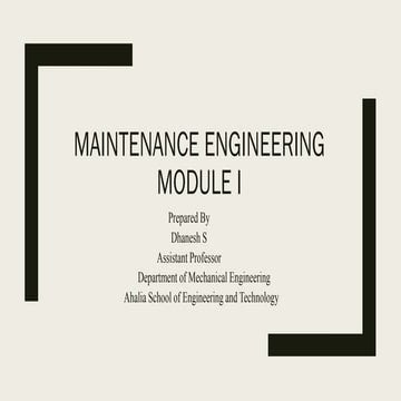 Maintenance module 1 ppt number 2 | PPT