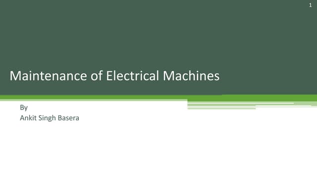 Maintenance of Electrical /Electronic Equipment | PPTX