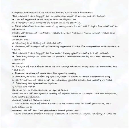 Maintenance of genetic purity .pdf | Genetics | Science