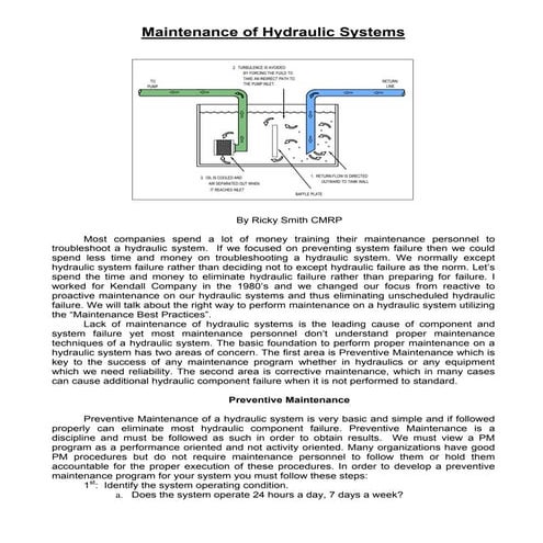 Maintenance of Hydraulic Systems | PDF