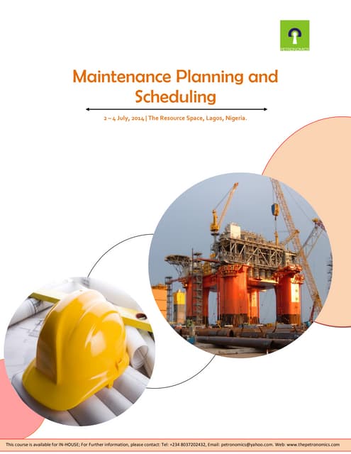 Maintenance planning and scheduling | PDF | Mechanical and Industrial ...