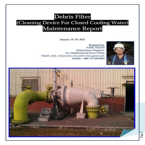 Maintenance report of Debris Filter | PDF