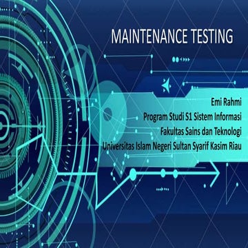 Maintenance Testing | PPTX