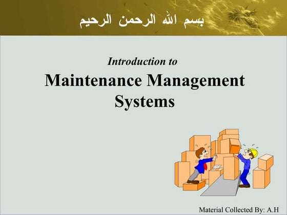 Maintenance Management (presentation) | PPT