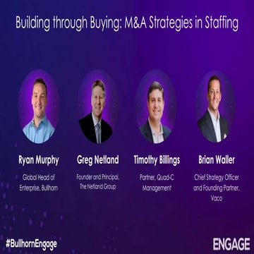 Building through Buying: M&A Strategies in Staffing - Ryan Murphy, Greg Netland, Timothy ...