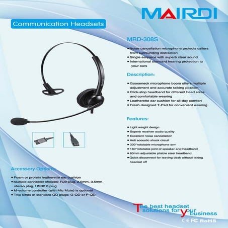 Mairdi headsets& accessories e catalogue | PDF