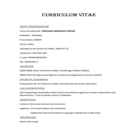 Maitane gonzalez curriculum vitae | DOCX
