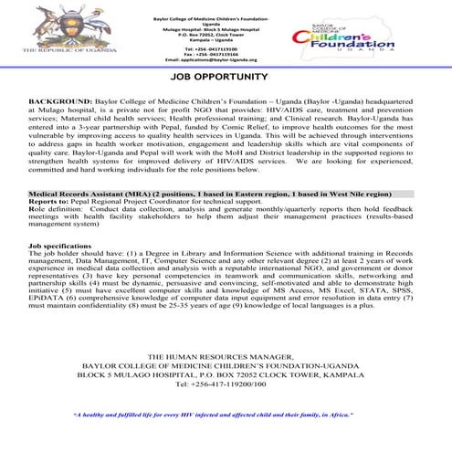 Medical Records Assistant (MRA) | PDF