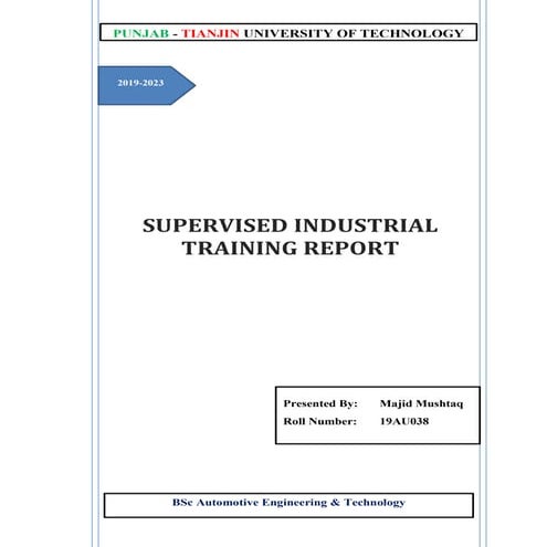 Majid mushtaq 19au038.pdf Supervised Industrial Training | PDF