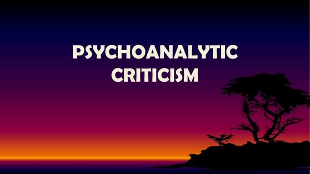 Psychological criticism | PPT