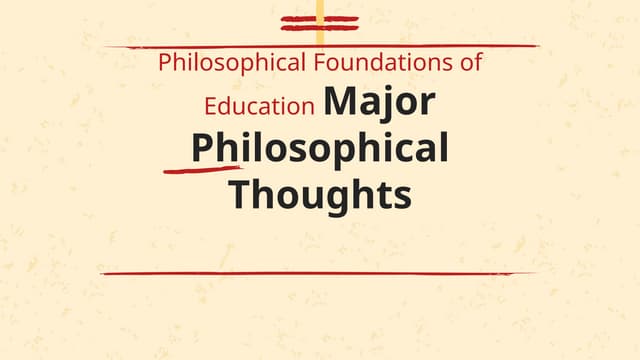 Philosophical foundation of education | PPT