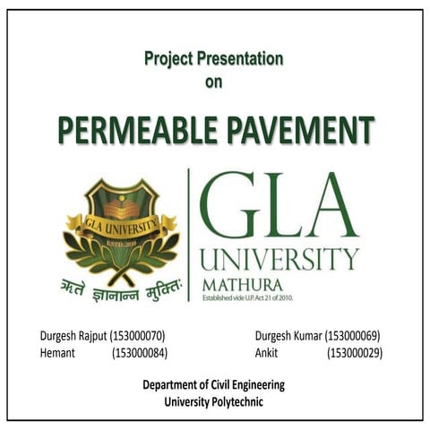 Permeable Concrete Pavement | PPTX