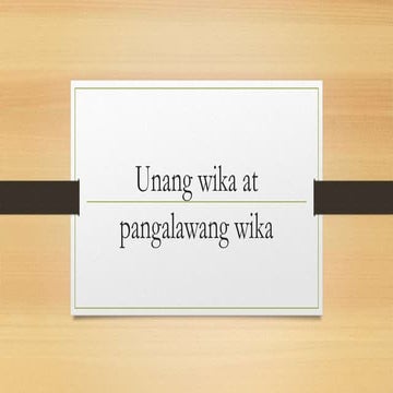 Introdusyon sa Pag-aaral ng Wika | PDF