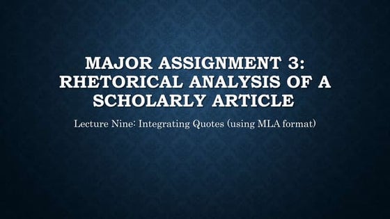 MLA in text citations | PPTX