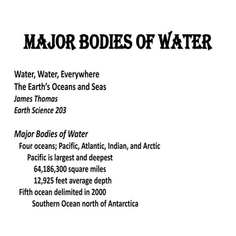 Major bodies of water | PPT