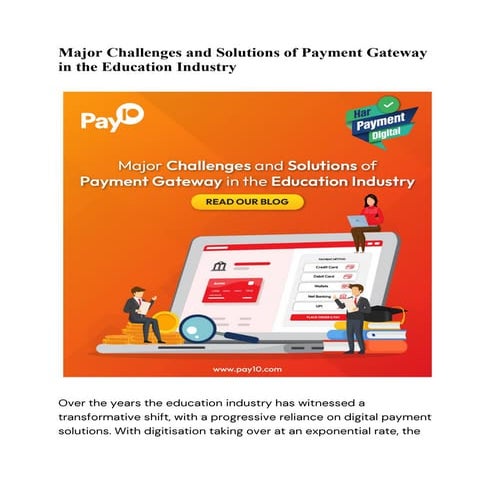 Major Challenges and Solutions of Payment Gateway in the Education ...