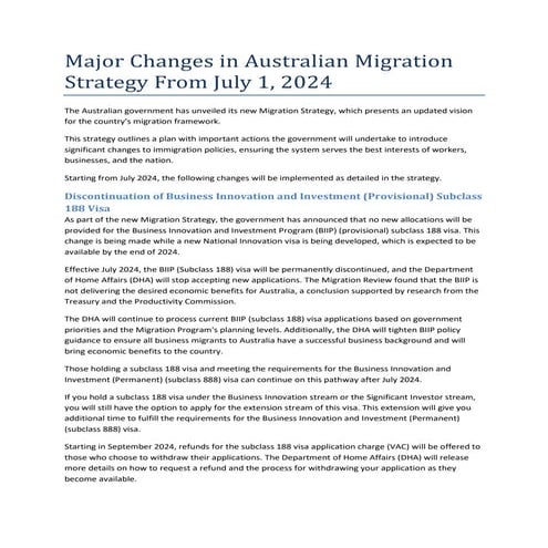 Major Changes in Australian Migration Strategy From July 1, 2024.docx