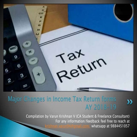 Major changes in income tax return forms | PPTX