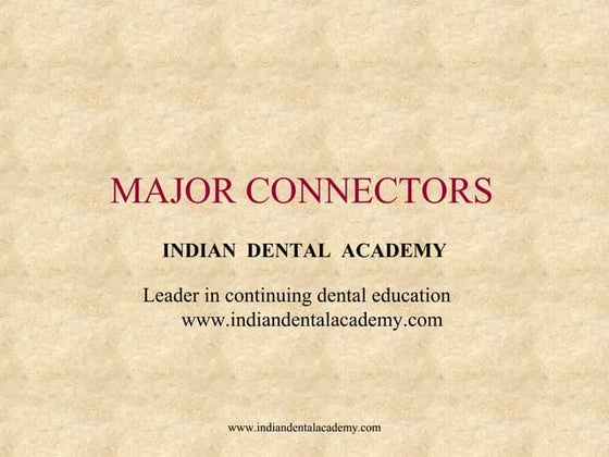 RPD Major Connectors | PPSX | Dental Health | Diseases and Conditions