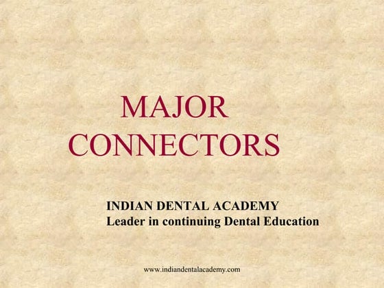 RPD Major Connectors | PPSX | Dental Health | Diseases and Conditions