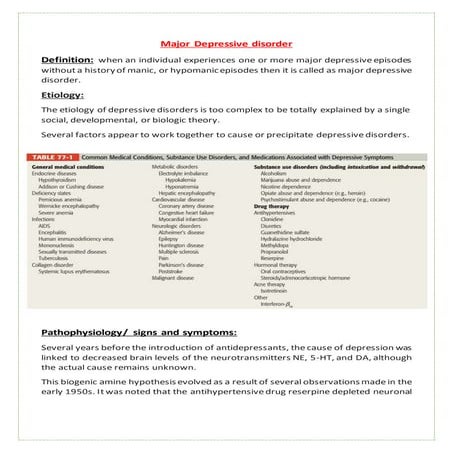 Major depressive disorder | DOCX