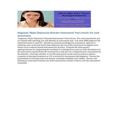 Major Depressive Disorder Tool For each.docx