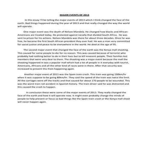 Major events of 2013 | PDF