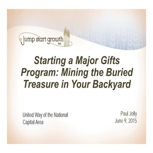 Starting a Major Gifts Program: Mining the Buried Treasure in Your ...