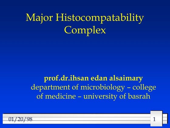 Major histocompatibility complex CH.U | PPT