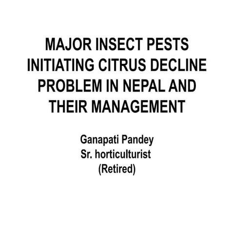 Insect pests of citrus and their control | PDF