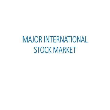 Major international stock market | PDF