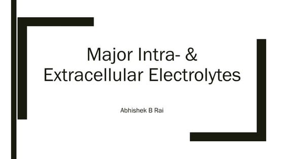 Electrolyte replenishers in Inorganic chemistry / Body therapy | PPT