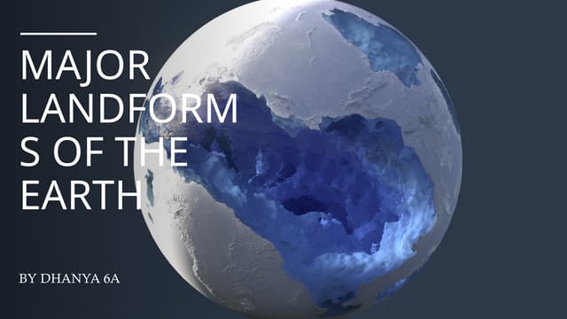 Major landforms of the earth | PPTX | Geography | Science